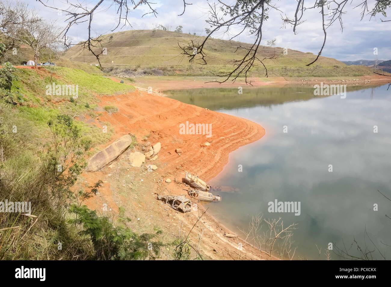 Sao Jose, Brazil Dam of the Jaguari hydroelectric power plant, on the ...