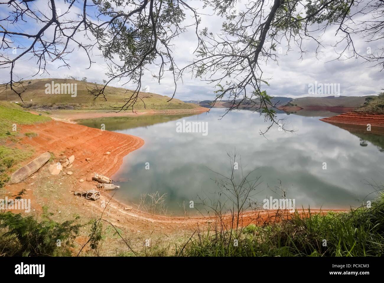 Sao Jose, Brazil Dam of the Jaguari hydroelectric power plant, on the ...