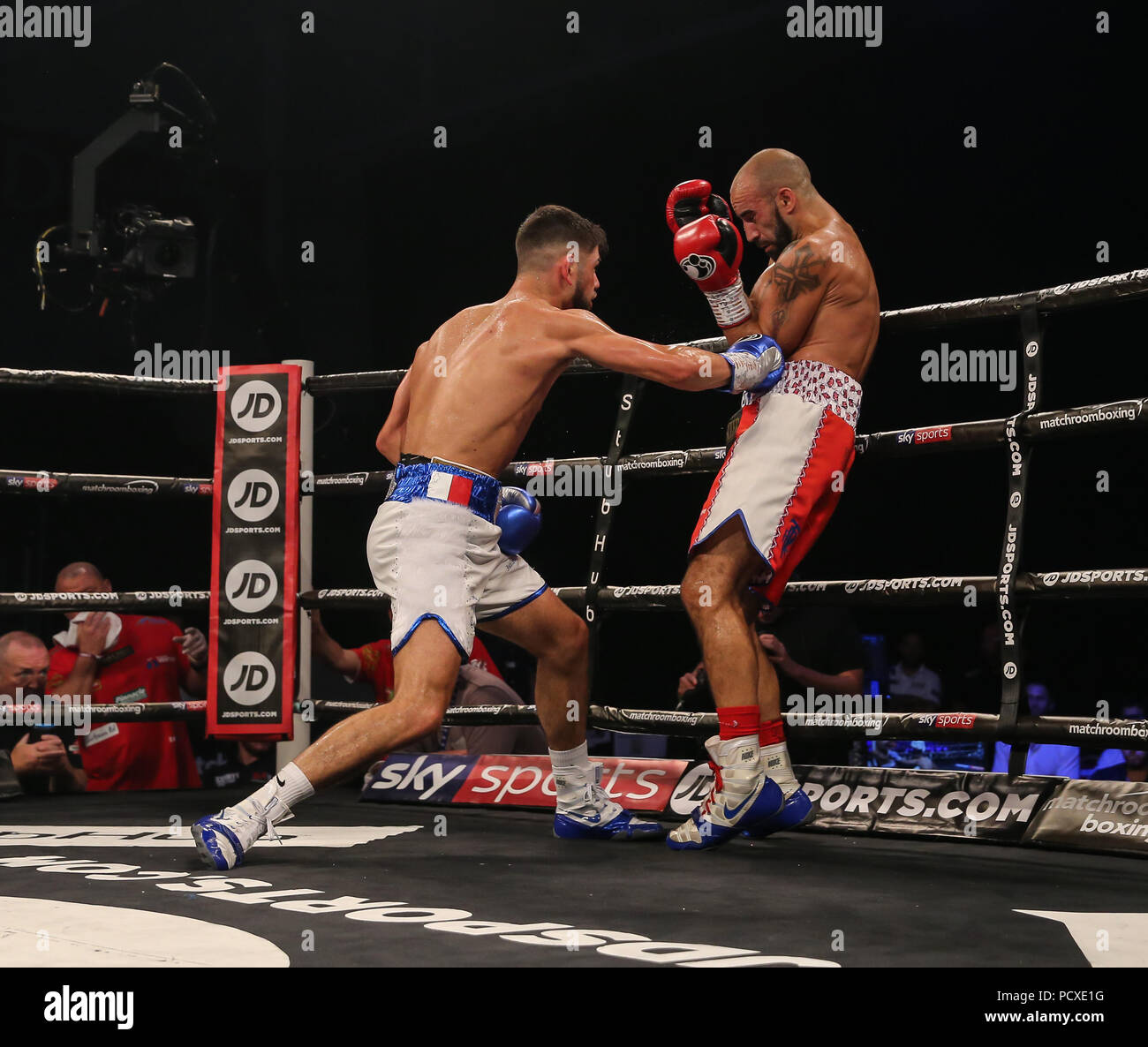 04-08-2018, Ice Arena Wales, Cardiff, UK. JOE CORDINA (White Shorts ...
