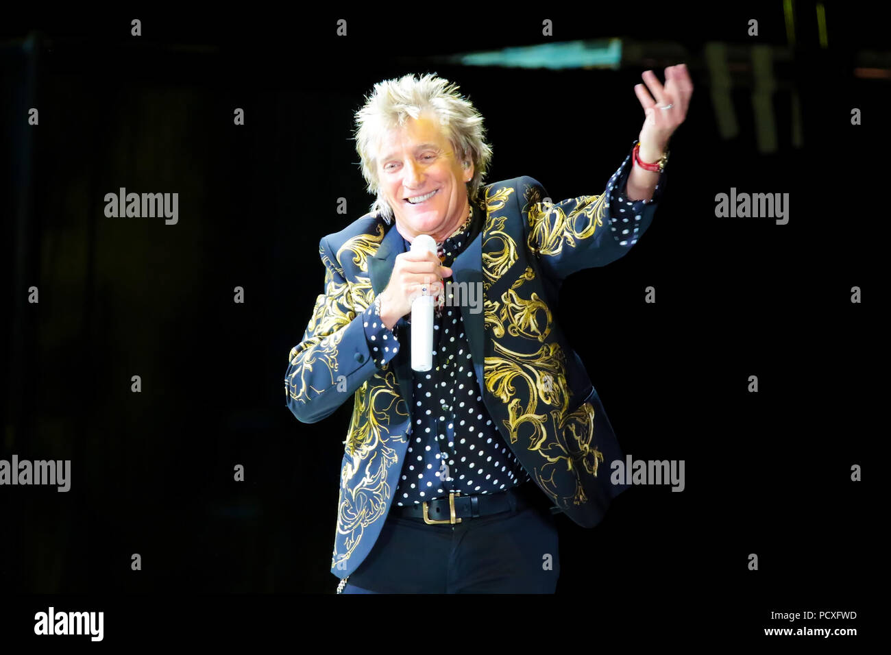 Atlantic City, USA. 4 August 2018. Rod Stewart performs in concert at ...