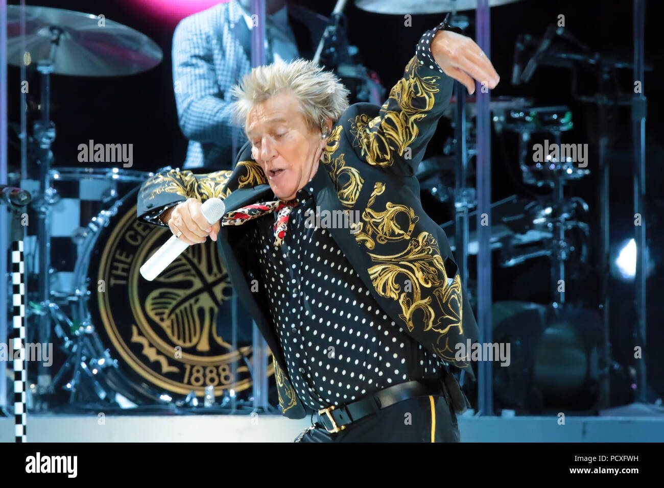 Atlantic City, USA. 4 August 2018. Rod Stewart performs in concert at ...