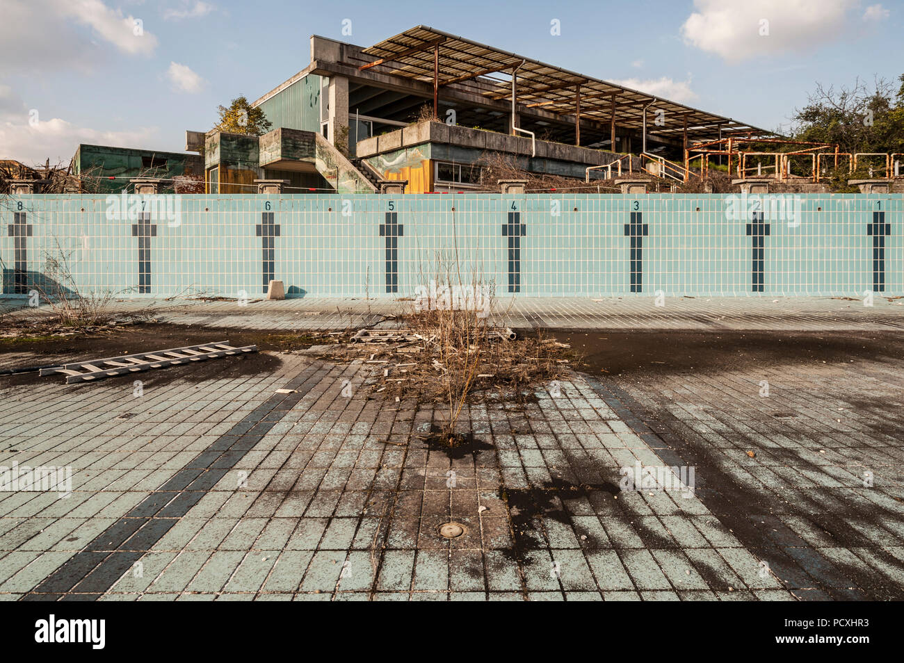 Abandoned olympic swimming pool Stock Photo - Alamy