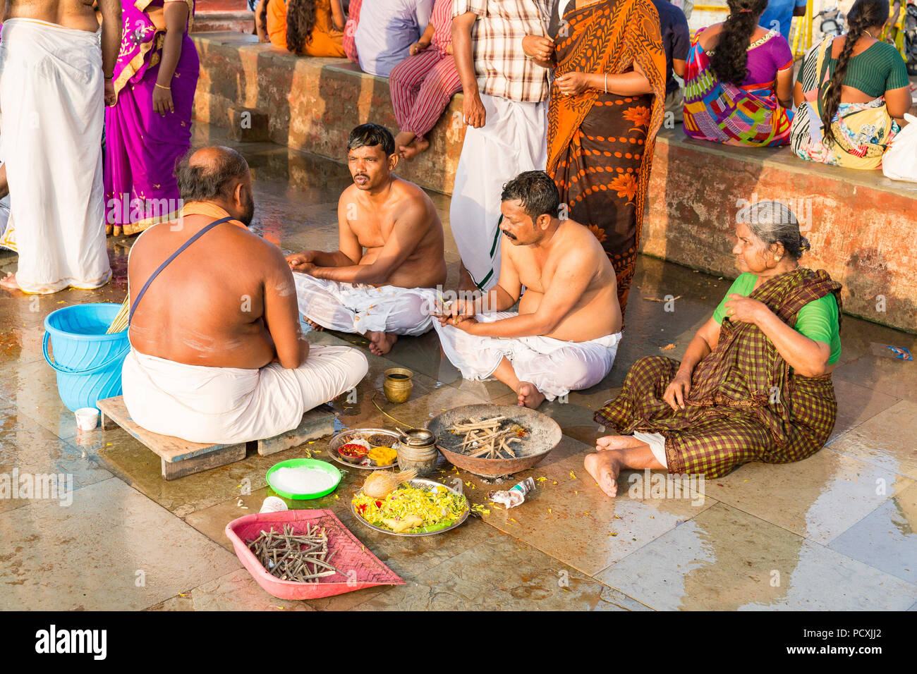 RAMESHWARAM, TAMIL NADU, INDIA- MARCH CIRCA, 2018. Unidentified indian ...