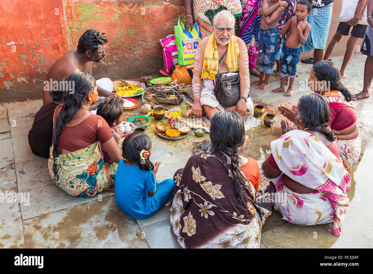 RAMESHWARAM, TAMIL NADU, INDIA- MARCH CIRCA, 2018. Unidentified indian ...