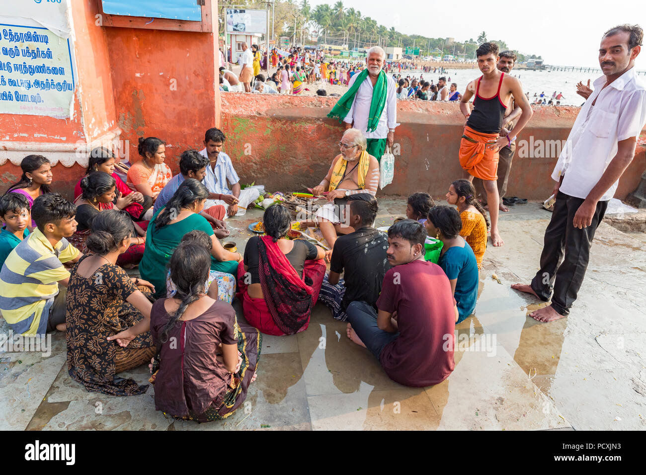 RAMESHWARAM, TAMIL NADU, INDIA- MARCH CIRCA, 2018. Unidentified indian ...