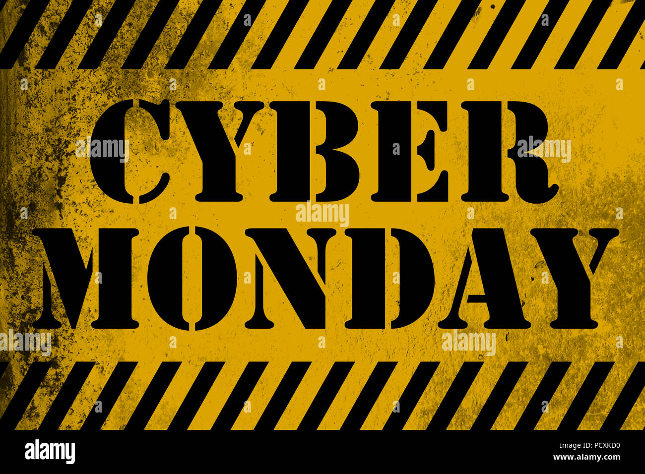 Cyber Monday sign yellow with stripes, 3D rendering Stock Photo - Alamy