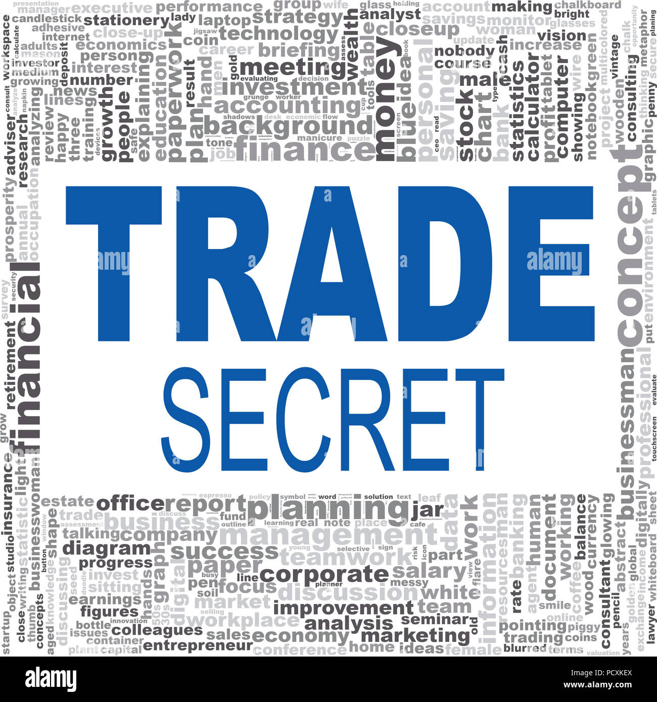 Trade secret word cloud. Creative illustration of idea word lettering ...
