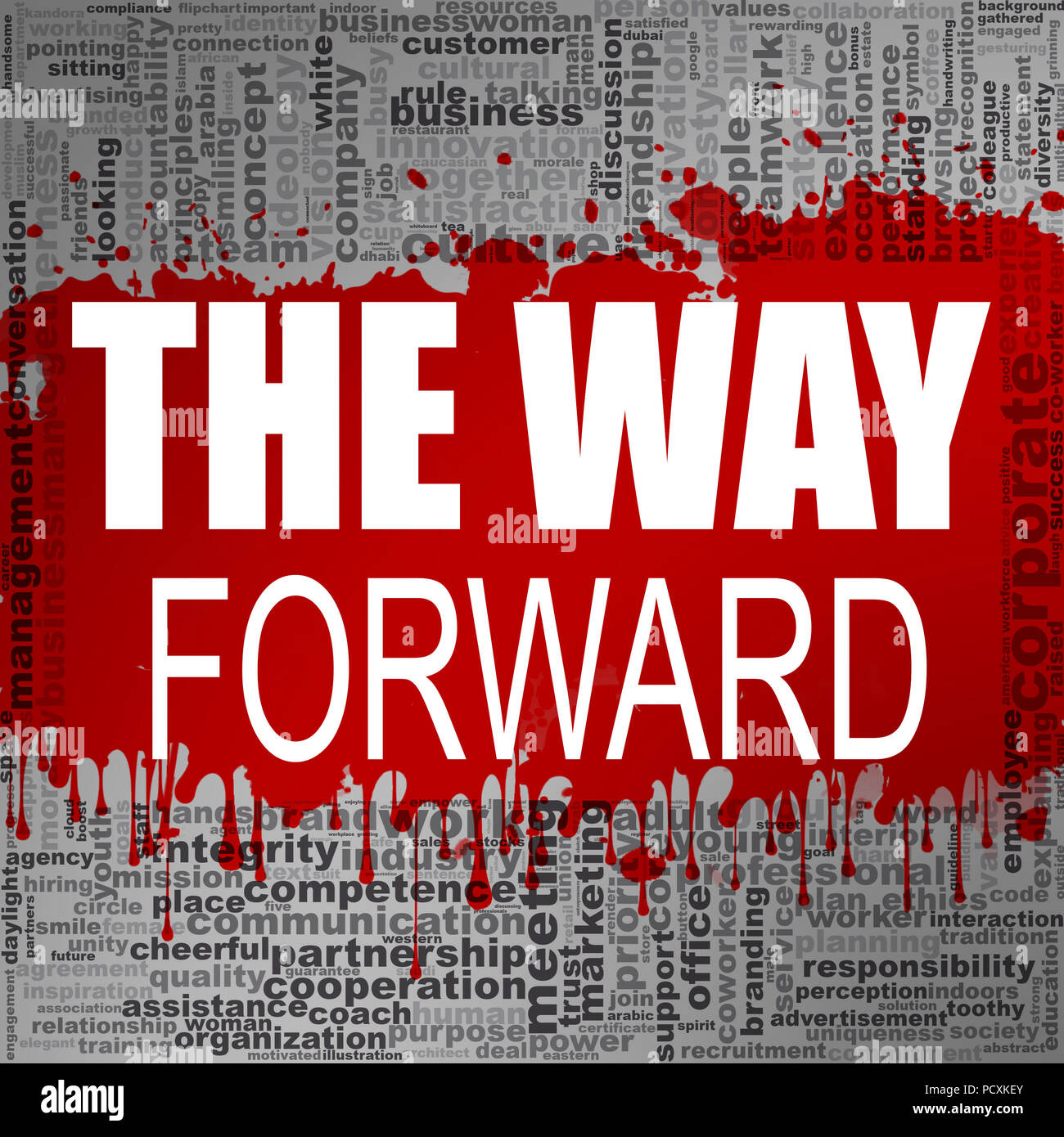 The way forward word cloud. Creative illustration of idea word ...
