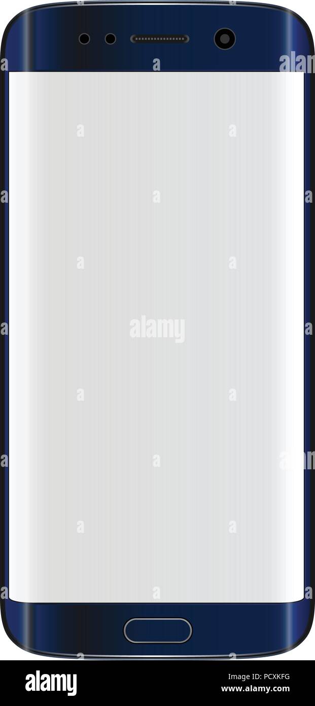 Dark blue smartphone with edge display design Stock Vector Image & Art ...