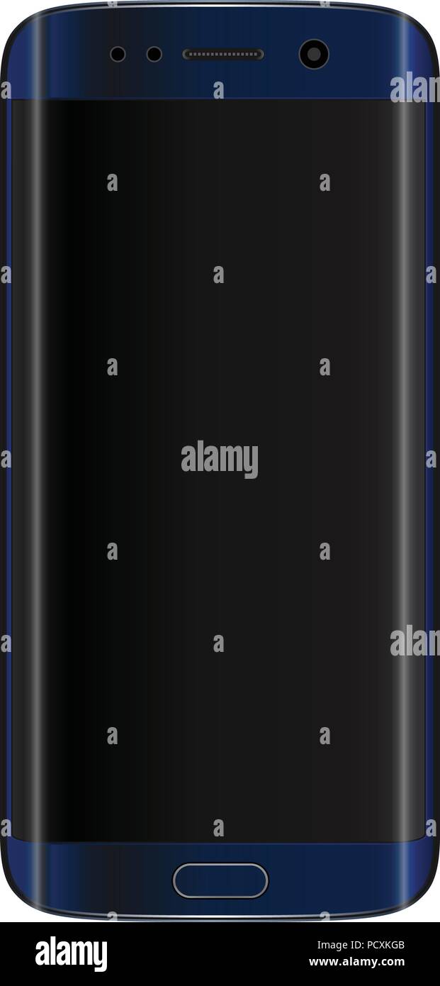 Dark blue smartphone with edge display design Stock Vector Image & Art ...