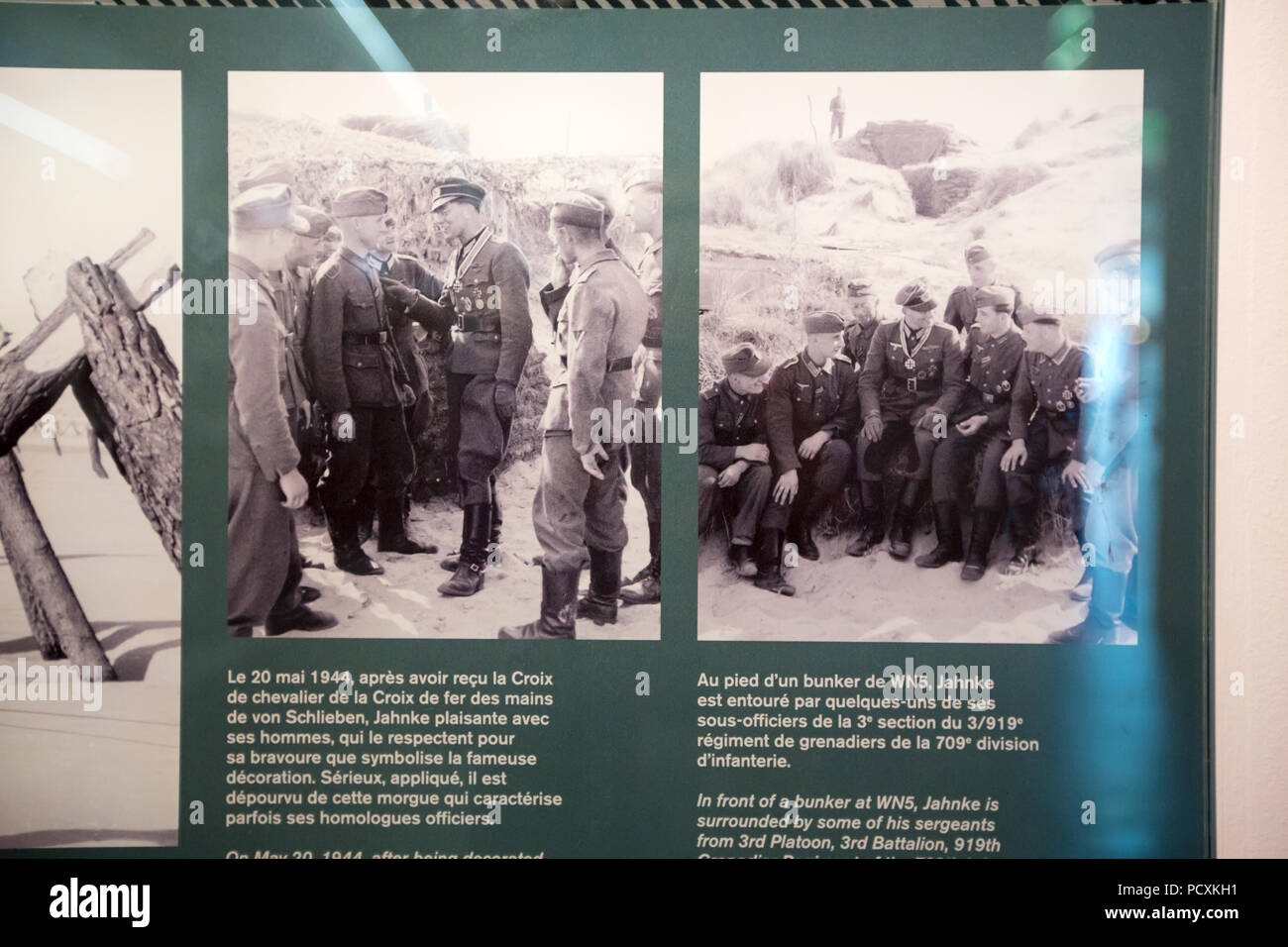 A German defences poster at the Utah beach D-Day museum, Normandy ...