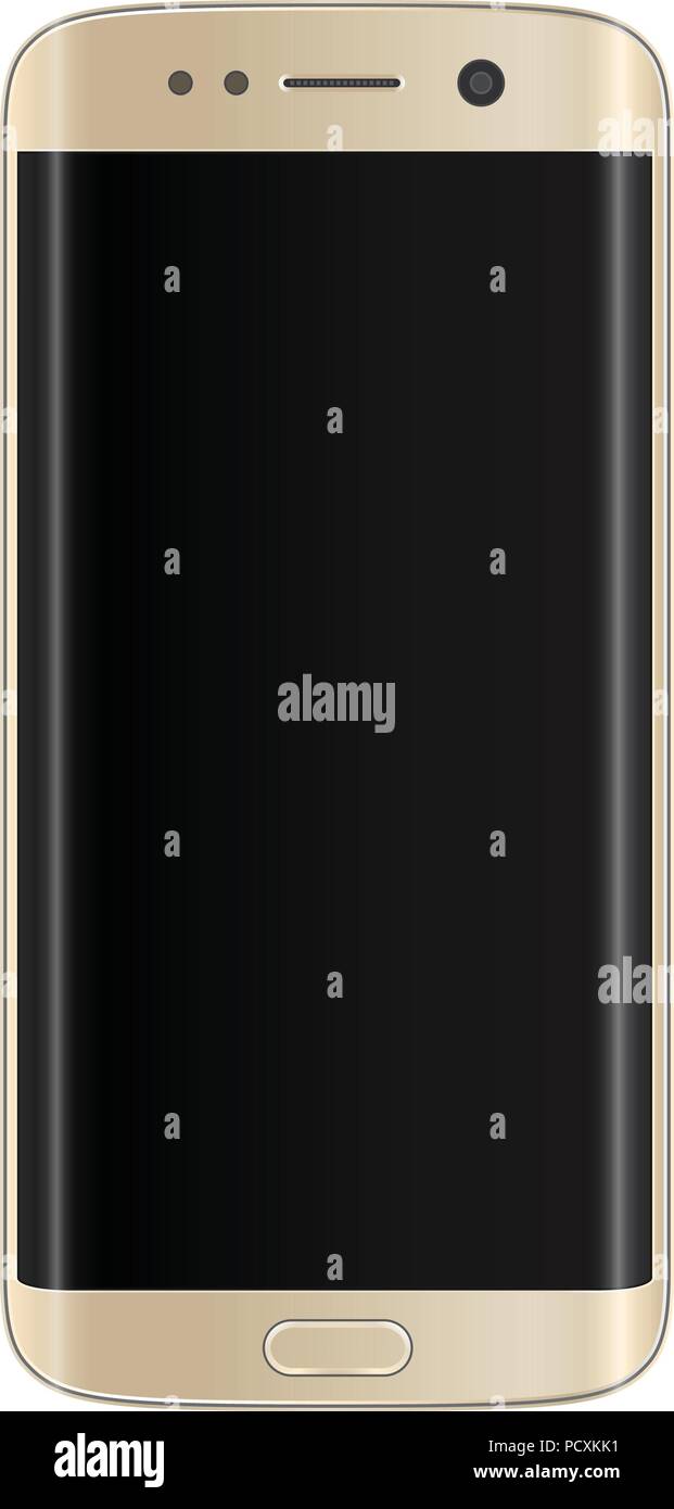 Gold platinum smartphone with edge display design Stock Vector Image ...