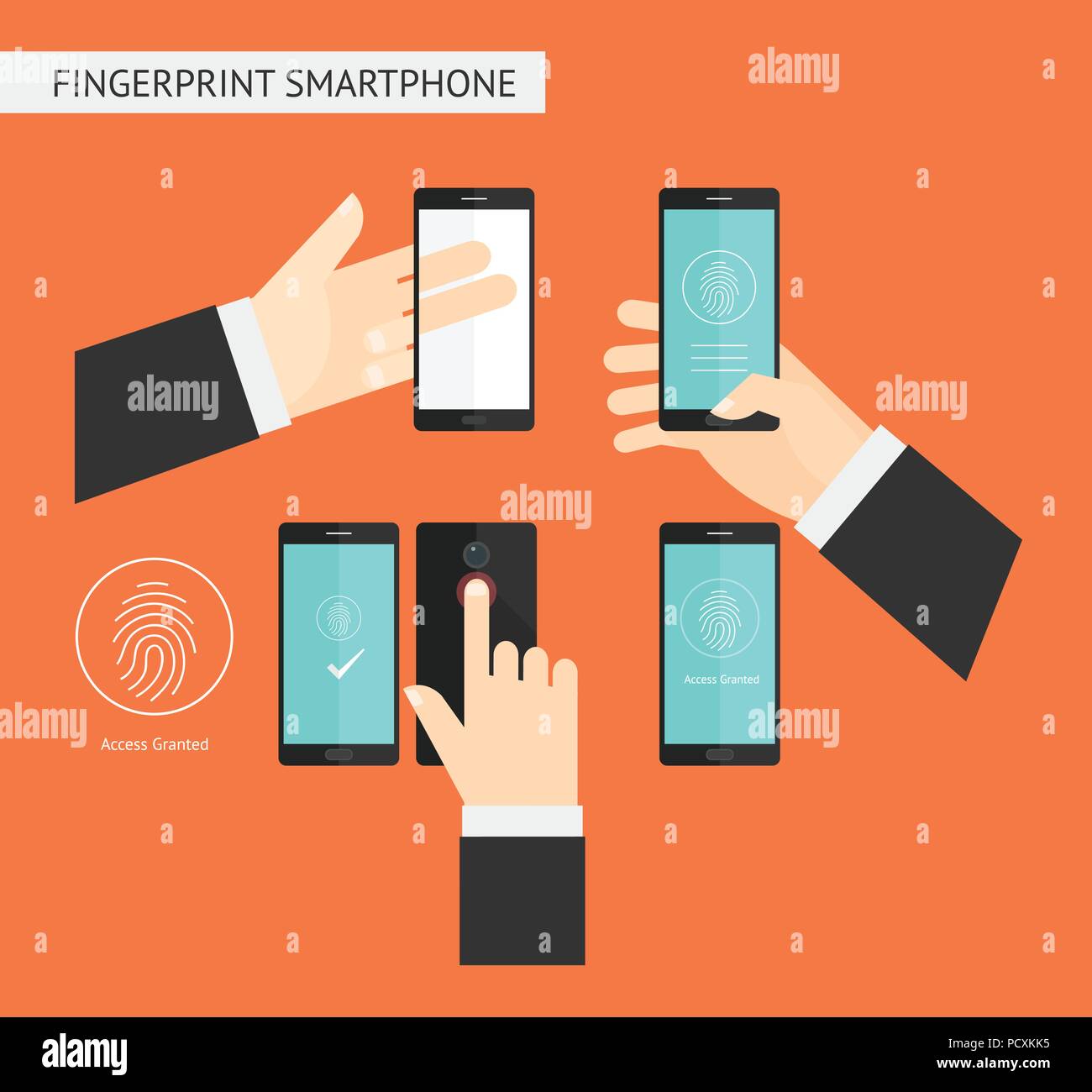 Fingerprint scan mobile Stock Vector Images - Alamy