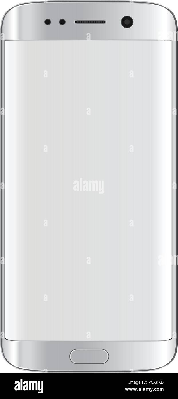 Silver smartphone with edge display design Stock Vector Image & Art - Alamy