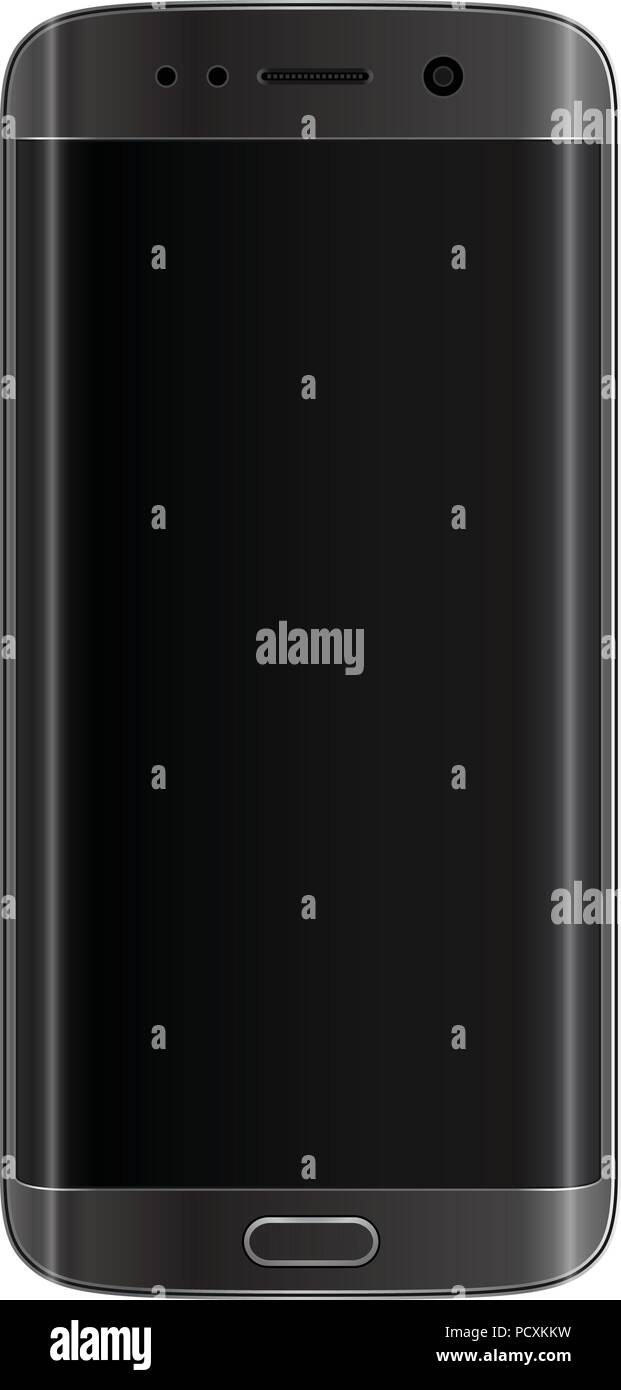 Black smartphone with edge display design Stock Vector Image & Art - Alamy