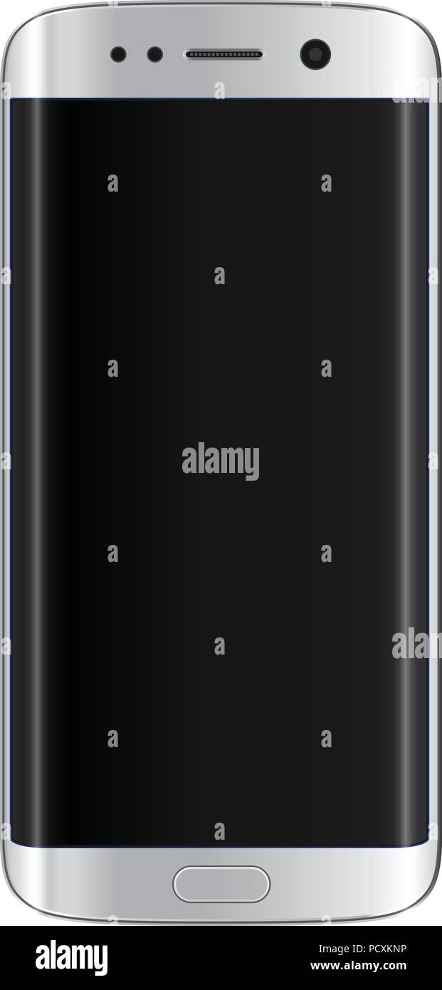 Silver smartphone with edge display design Stock Vector Image & Art - Alamy