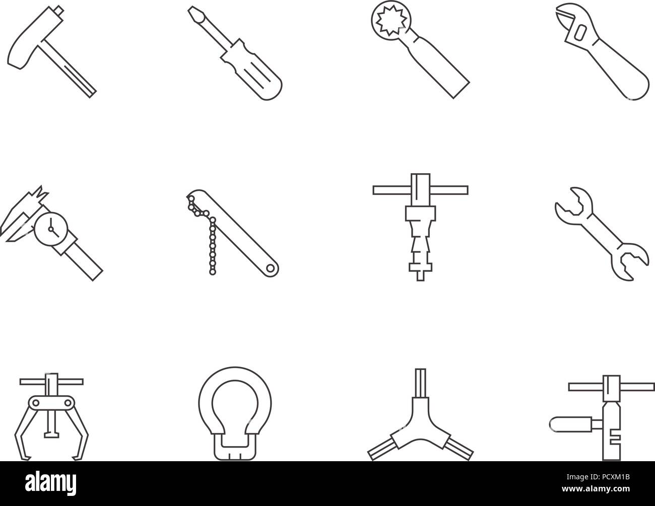 Outline Icons - Bicycle Tools Stock Vector Image & Art - Alamy