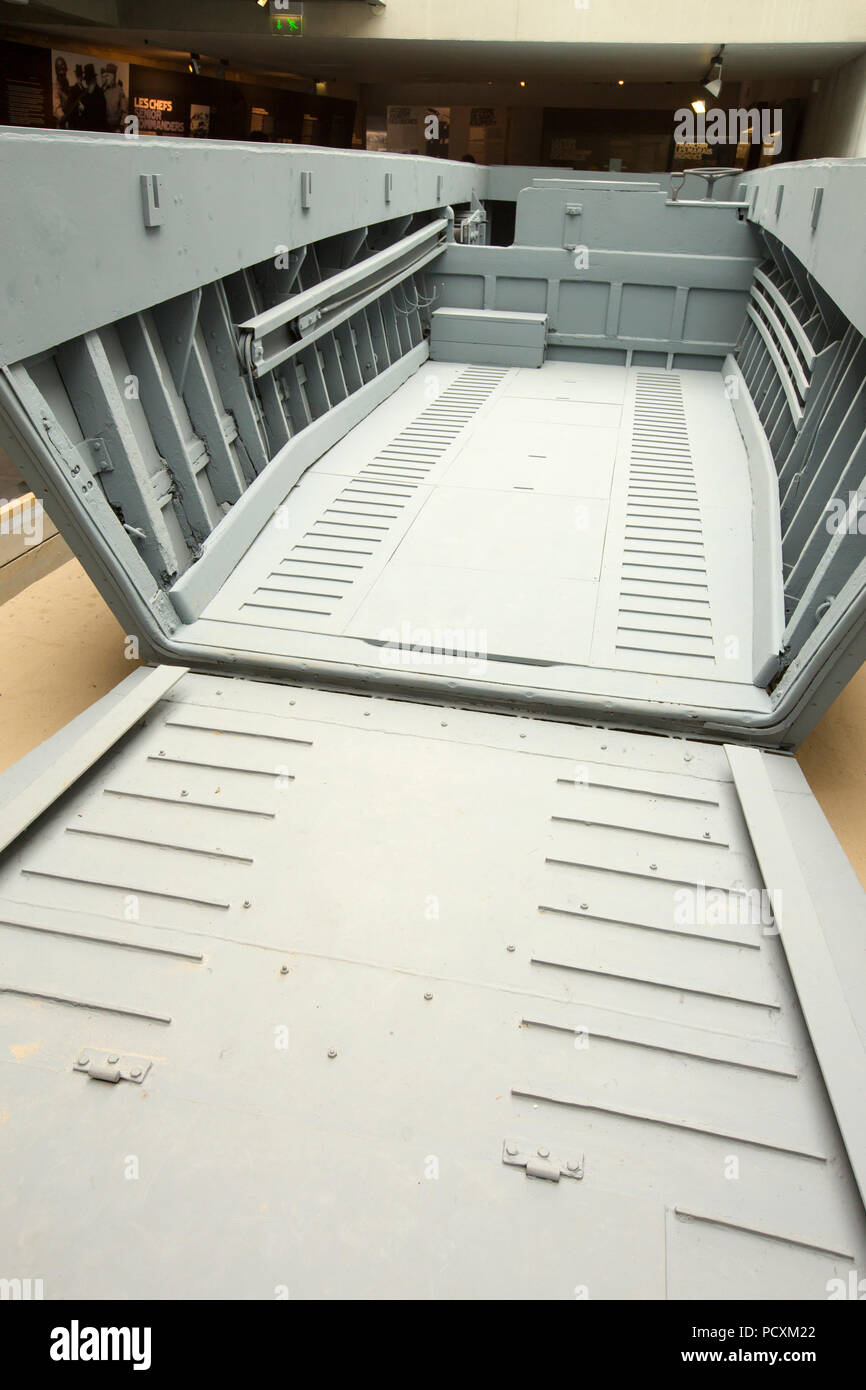 A Higgins boat landing craft at the Utah beach D-Day museum, Normandy ...