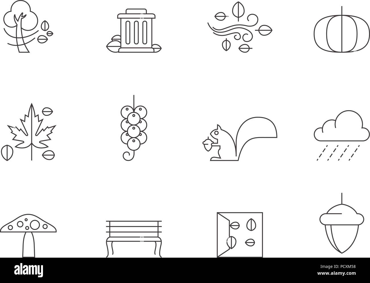 Outline Icons - Autumn Stock Vector Image & Art - Alamy