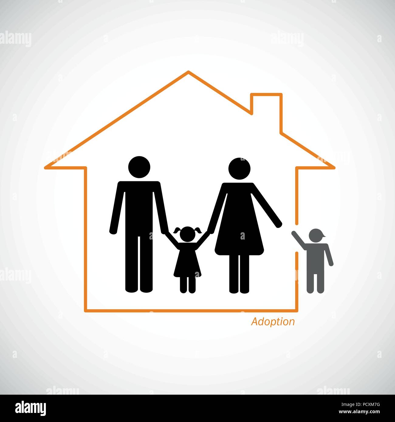 family adopt a young boy into family vector illustration Stock Vector ...