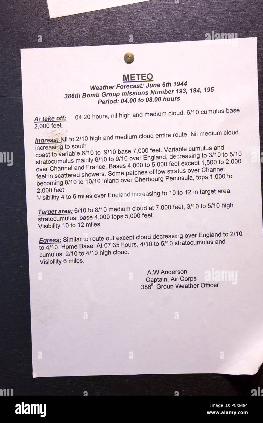 The weather forecast used before D-Day at the Utah beach D-Day museum ...