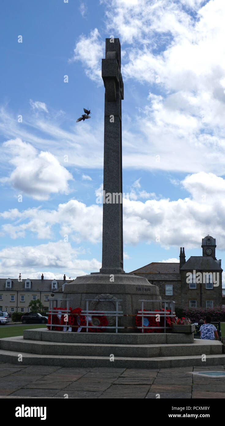 WW1 WW2 War Memorial Terrace Green Seaham County Durham England Stock ...
