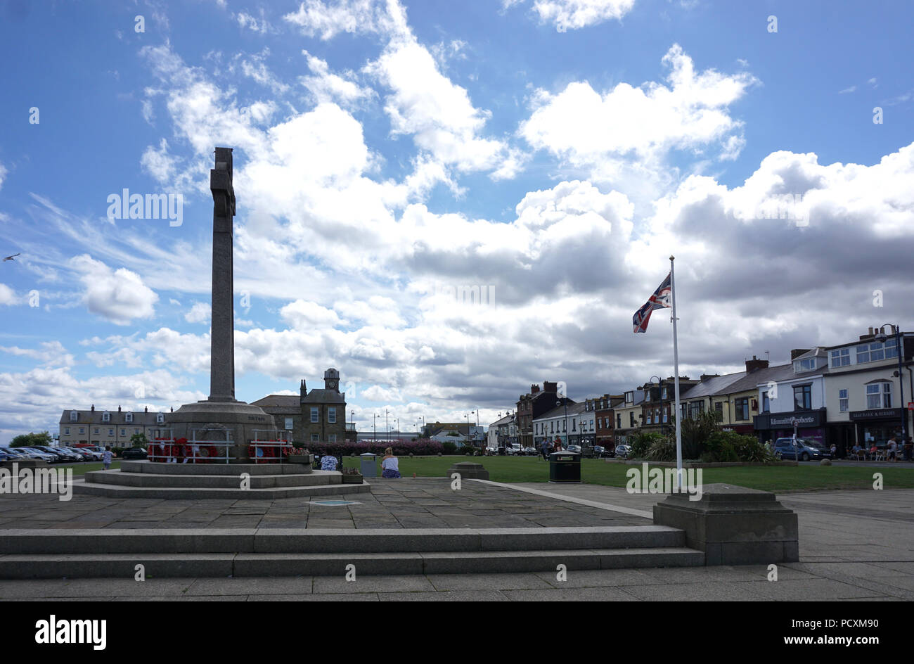 WW1 WW2 War Memorial Terrace Green Seaham County Durham England Stock ...