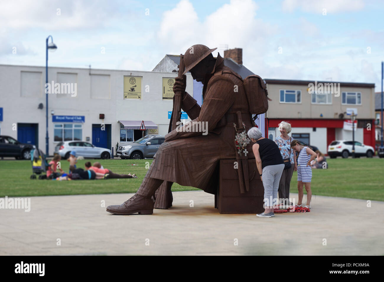 People Visiting the Tommy Statue at Seaham County Durham England Stock ...