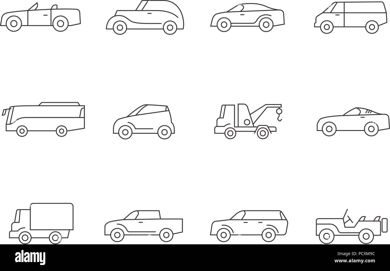 Electric vehicle outline icons Black and White Stock Photos & Images ...