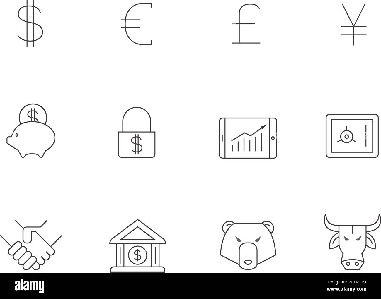 Outline Icons - Finance Stock Vector Image & Art - Alamy