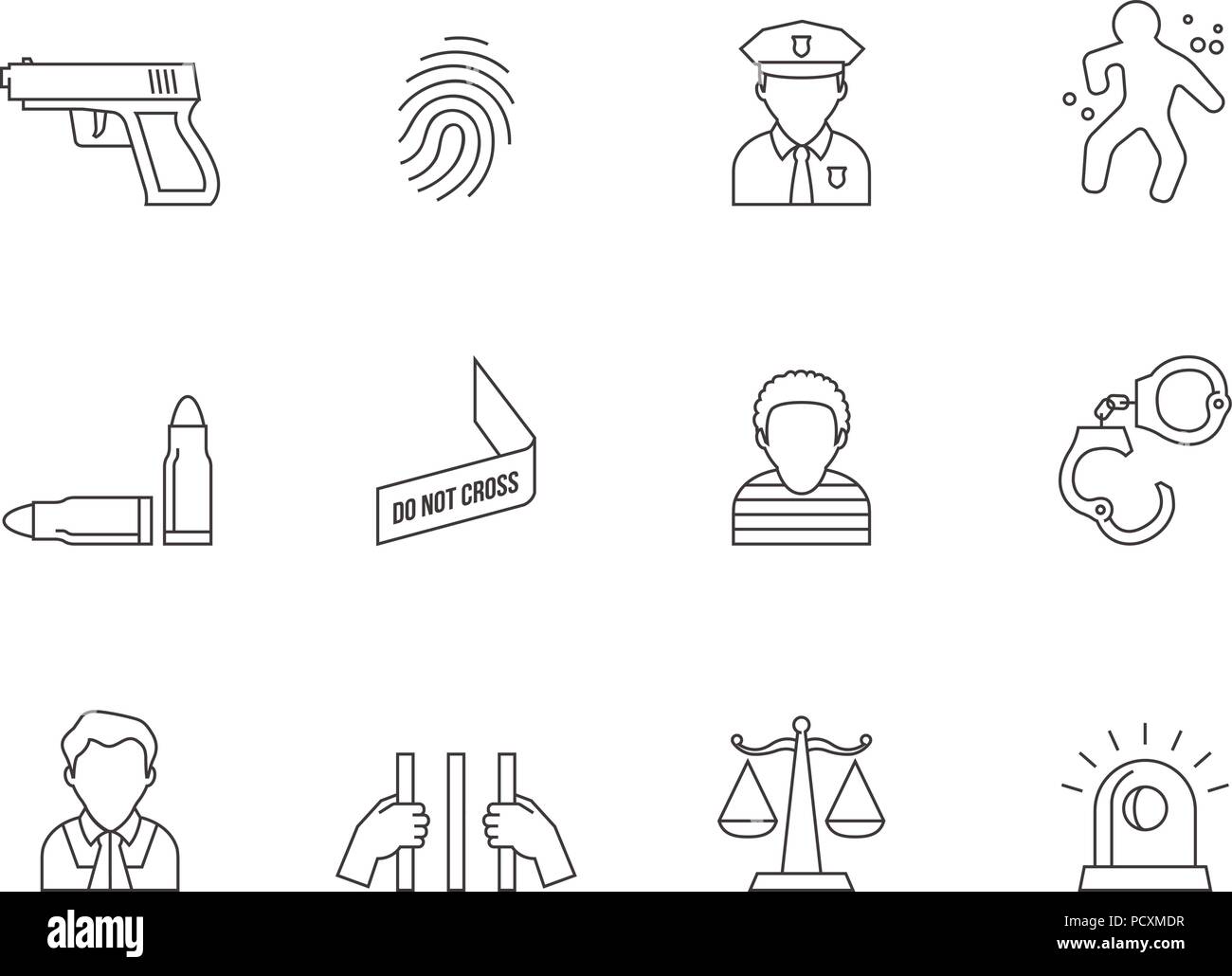 Outline Icons - Crime Stock Vector Image & Art - Alamy