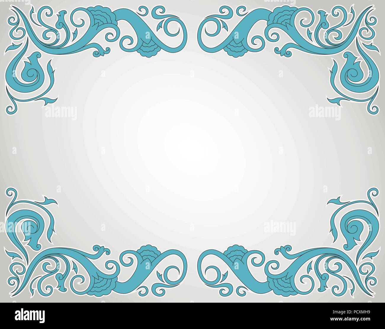 Floral ornament frame in blue Stock Vector Image & Art - Alamy