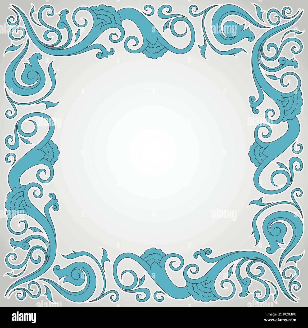Floral ornament frame in blue Stock Vector Image & Art - Alamy