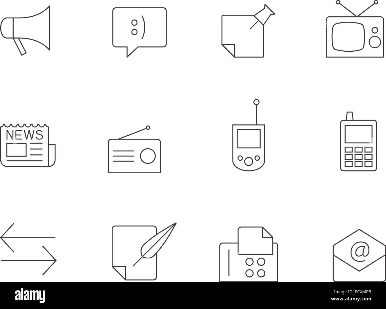 Outline Icons - More Communication Stock Vector Image & Art - Alamy