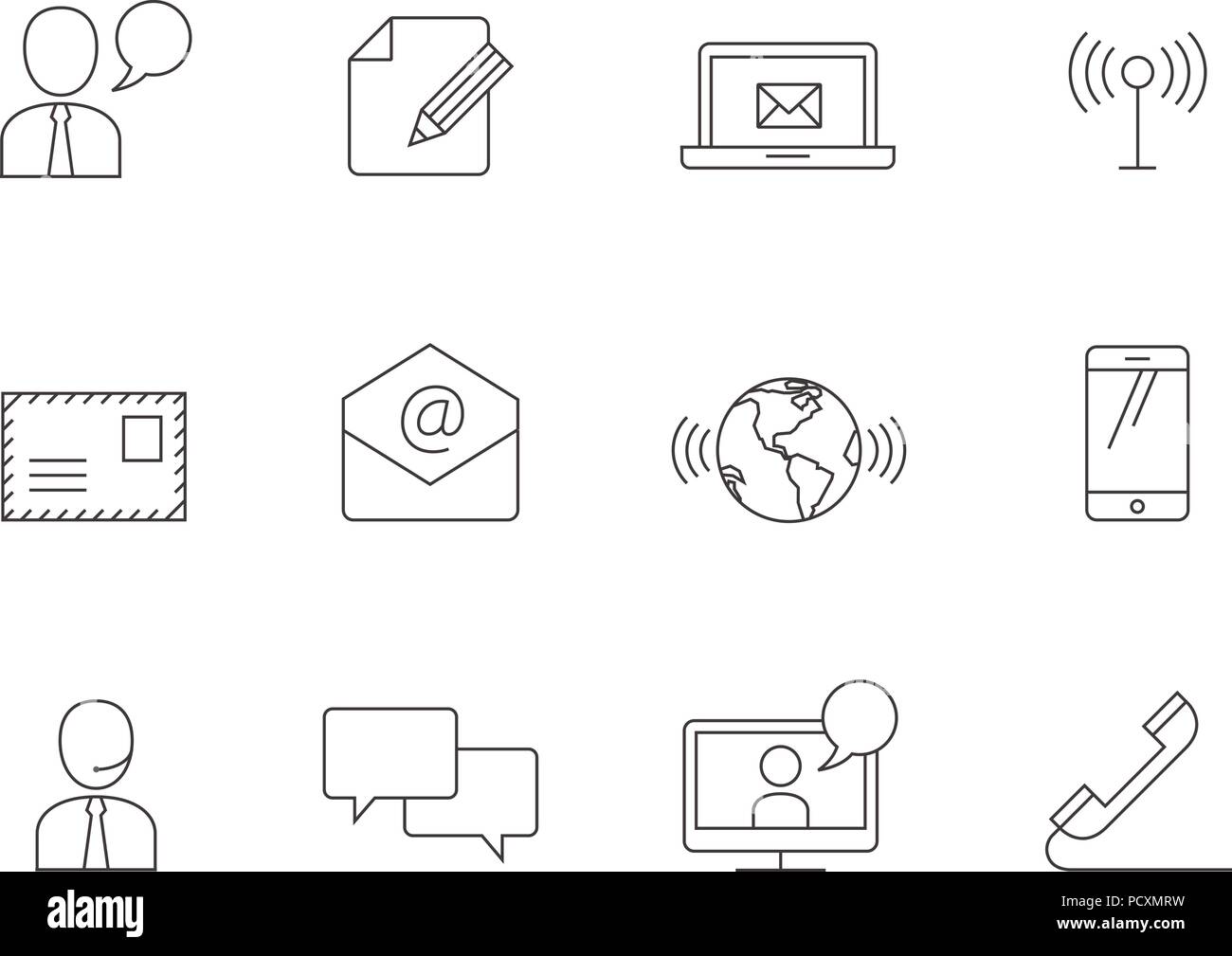 Outline Icons - Communication Stock Vector Image & Art - Alamy