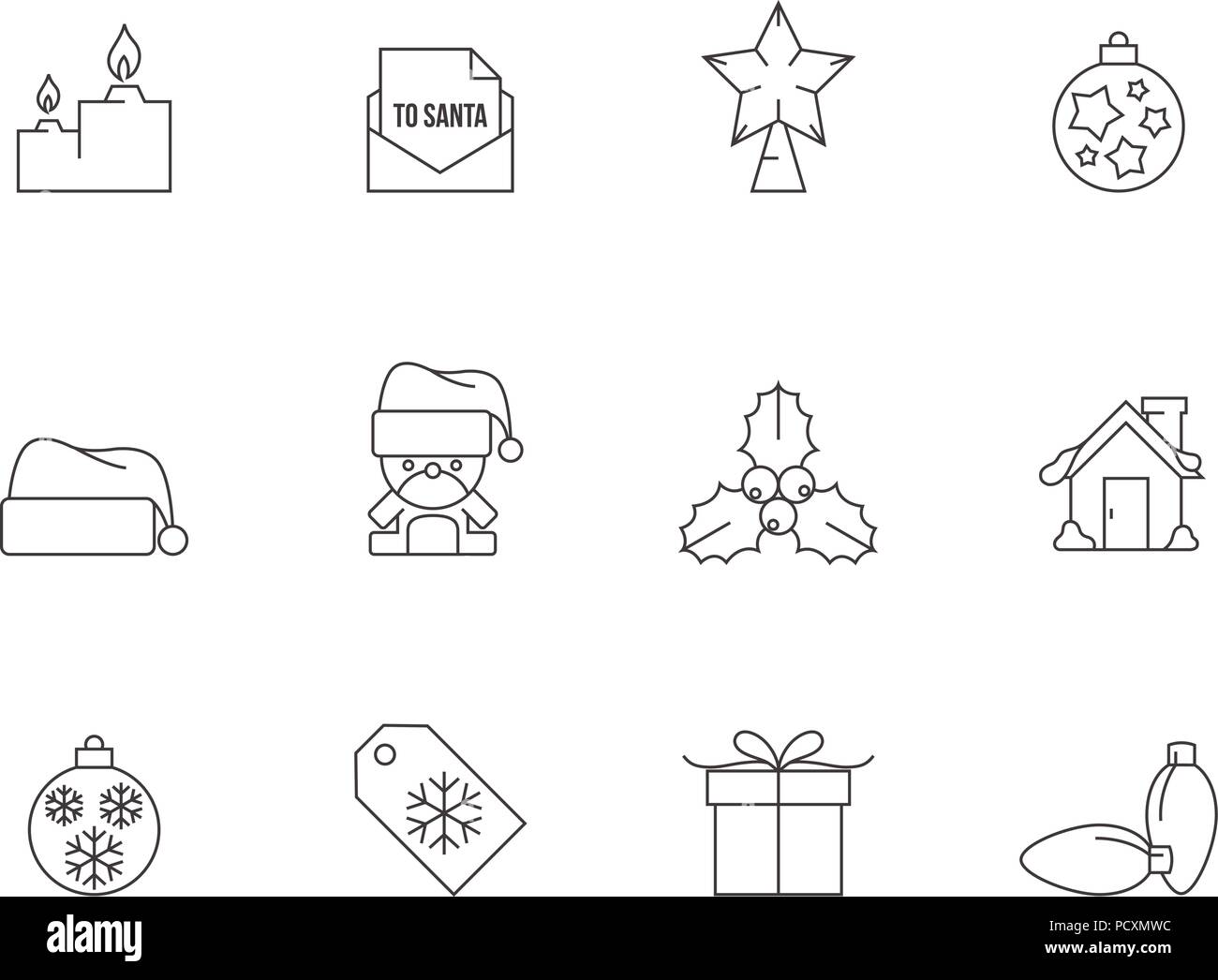 Outline Icons - More Christmas Stock Vector Image & Art - Alamy