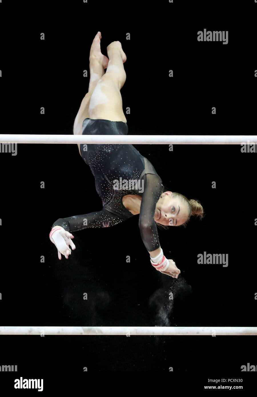 Great Britain's Lucy Stanhope on the uneven bars during day three of ...