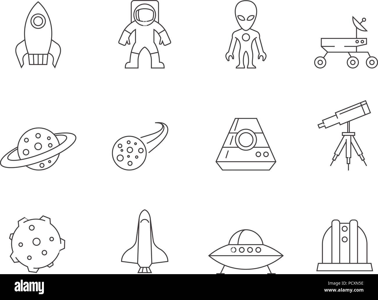 Outline Icons - Space Stock Vector Image & Art - Alamy