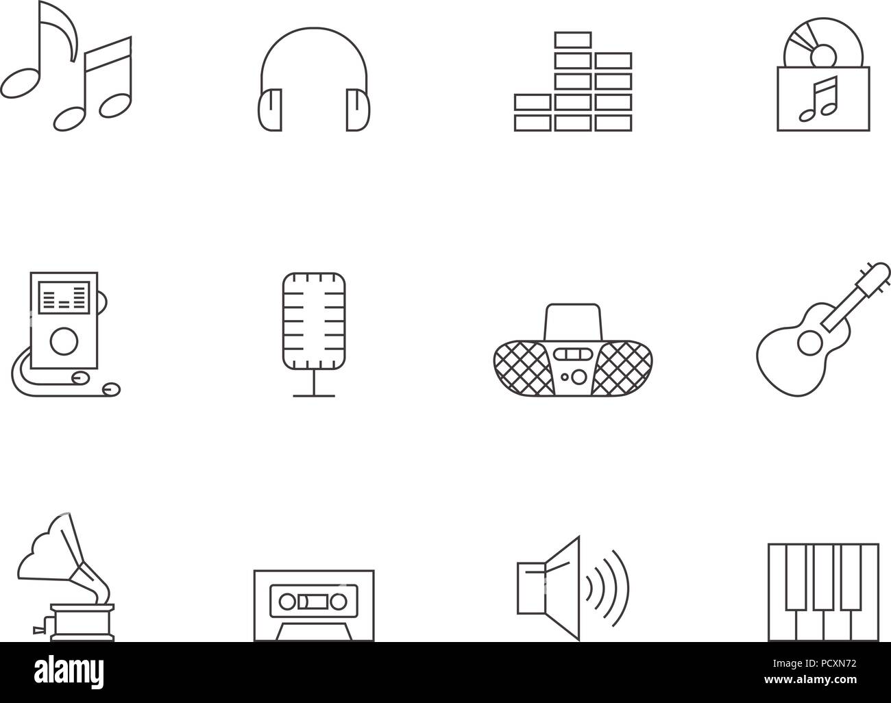 Outline Icons - Music Stock Vector Image & Art - Alamy