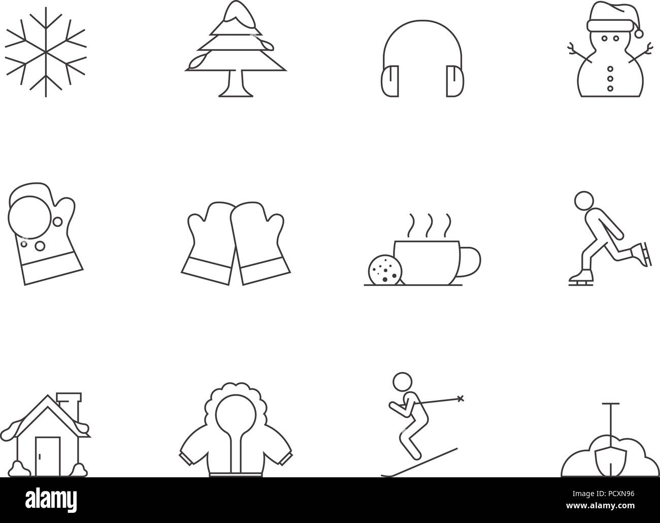 Outline Icons - Winter Stock Vector Image & Art - Alamy