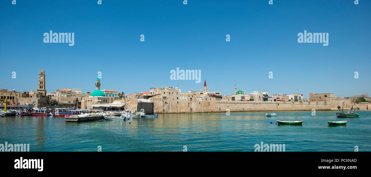 boats in the old port of acre (akko), israel Stock Photo - Alamy