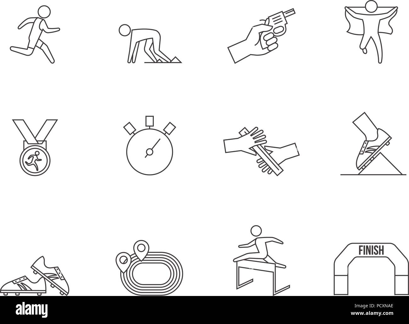 Outline Icons - Run Competition Stock Vector Image & Art - Alamy
