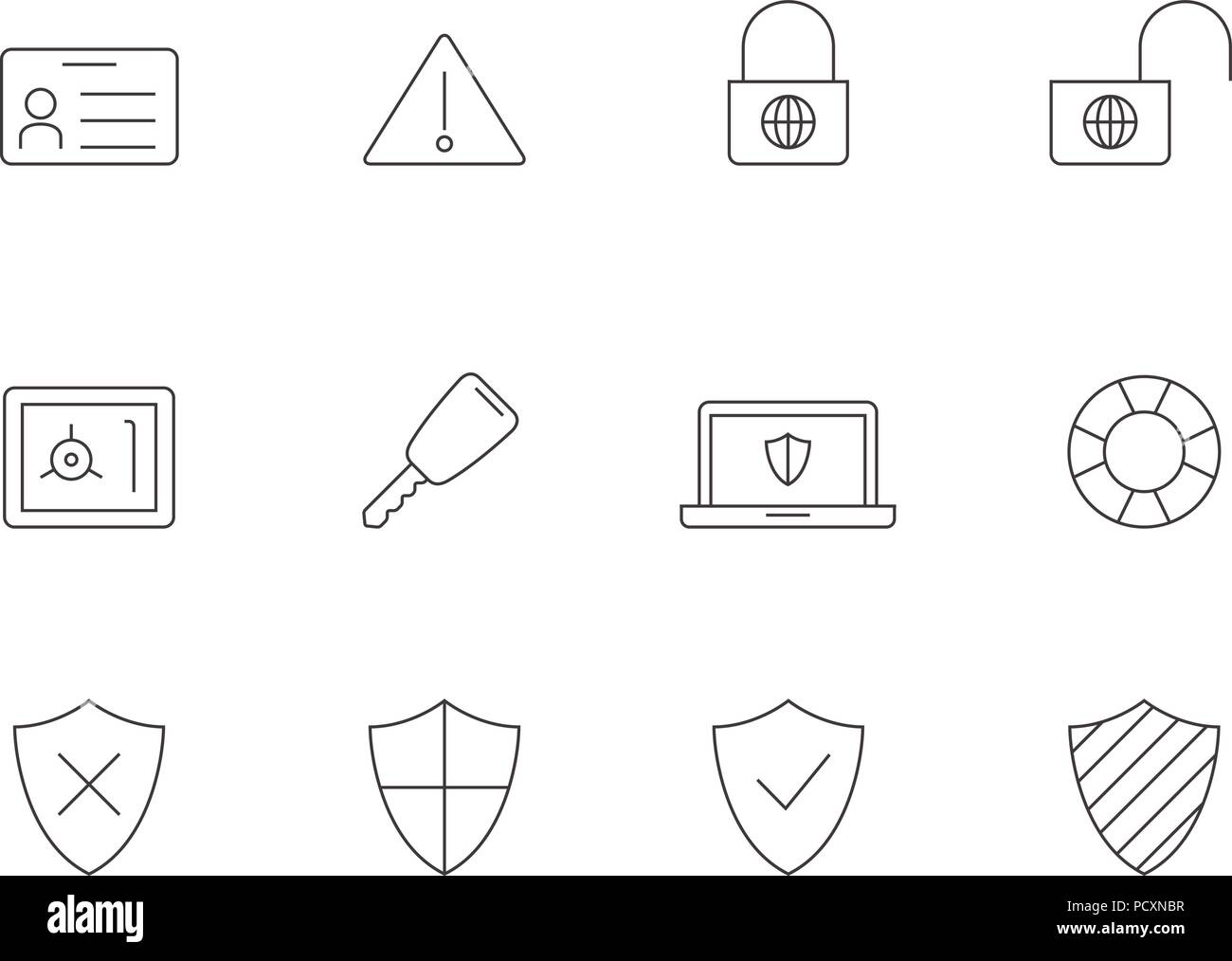 Outline Icons - Internet Security Stock Vector Image & Art - Alamy