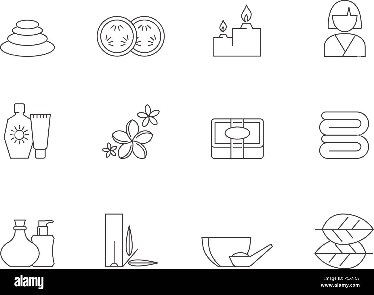 Outline Icons - Spa Stock Vector Image & Art - Alamy