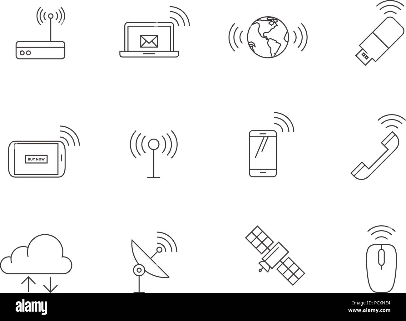 Outline Icons - Wireless Stock Vector Image & Art - Alamy