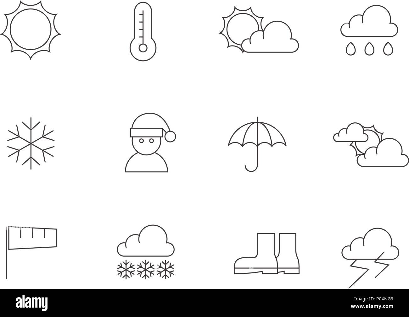 Outline Icons - Weather Stock Vector Image & Art - Alamy