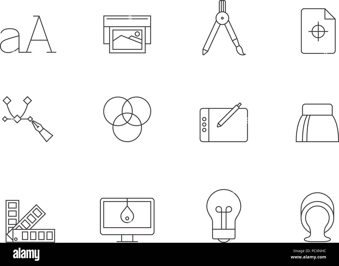 Outline Icons - Printing Graphic Design Stock Vector Image & Art - Alamy