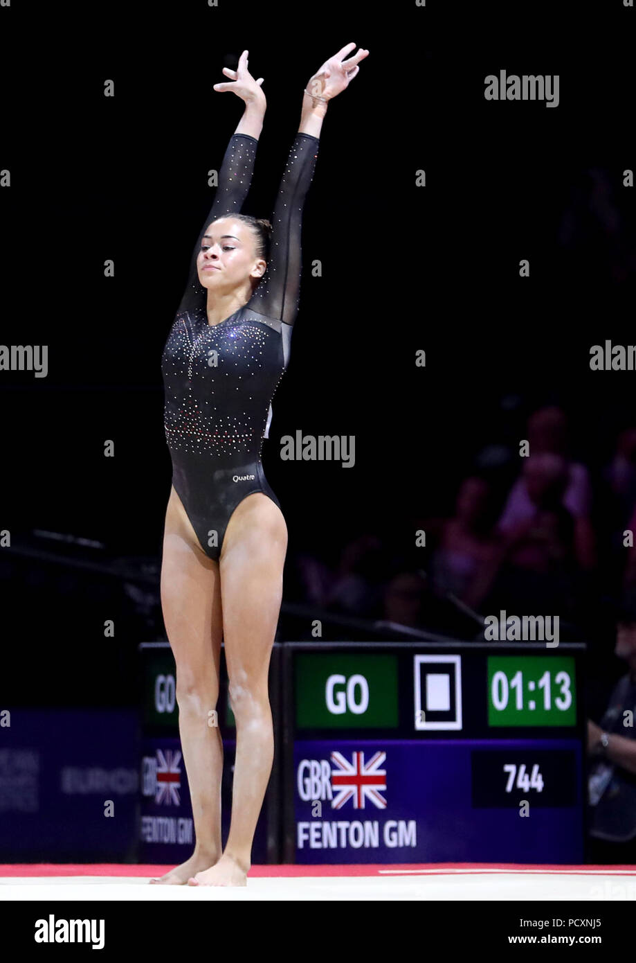Great Britain's Georgia-Mae Fenton on the floor during day three of the ...