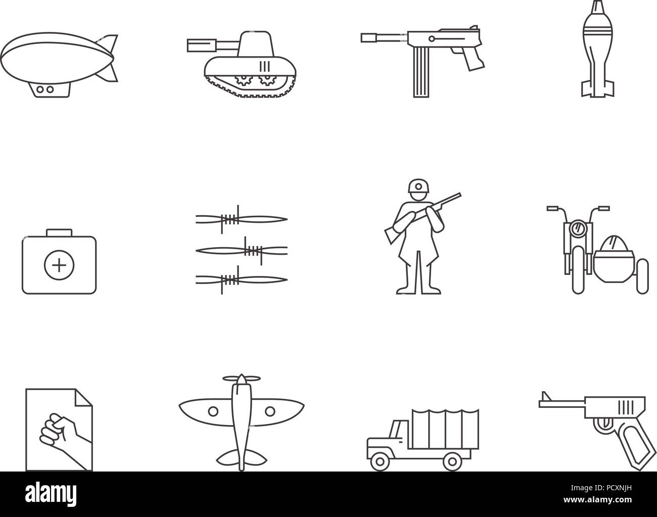 Outline Icons - World War Stock Vector Image & Art - Alamy