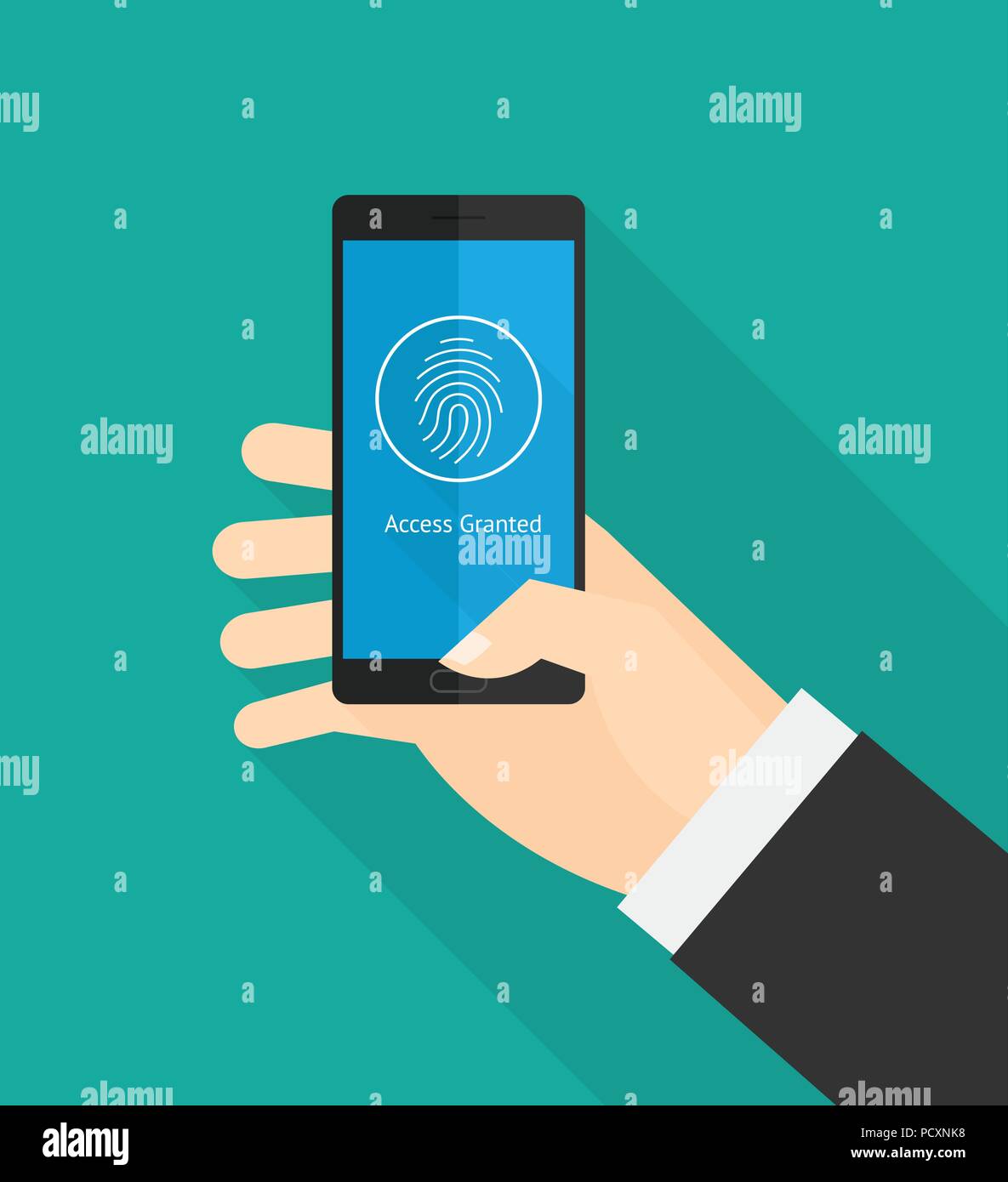 Fingerprint smartphone security Stock Vector Image & Art - Alamy